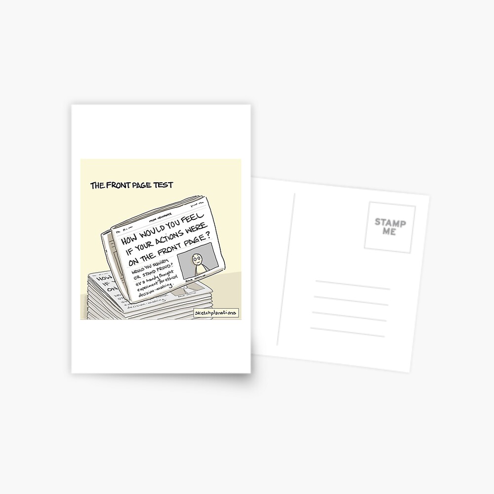 "The front page test" Sticker for Sale by sketchplanator | Redbubble