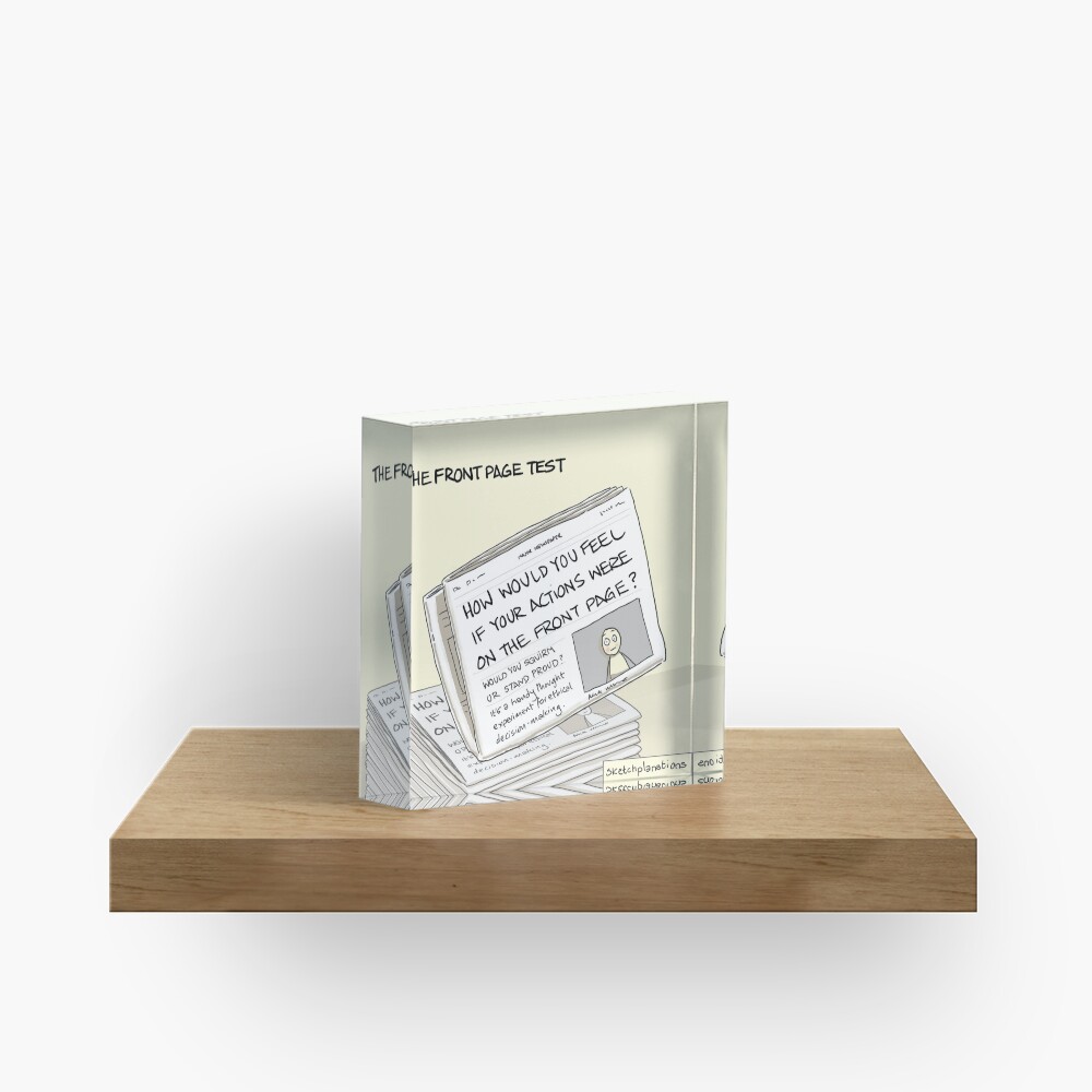 "The front page test" Sticker for Sale by sketchplanator | Redbubble