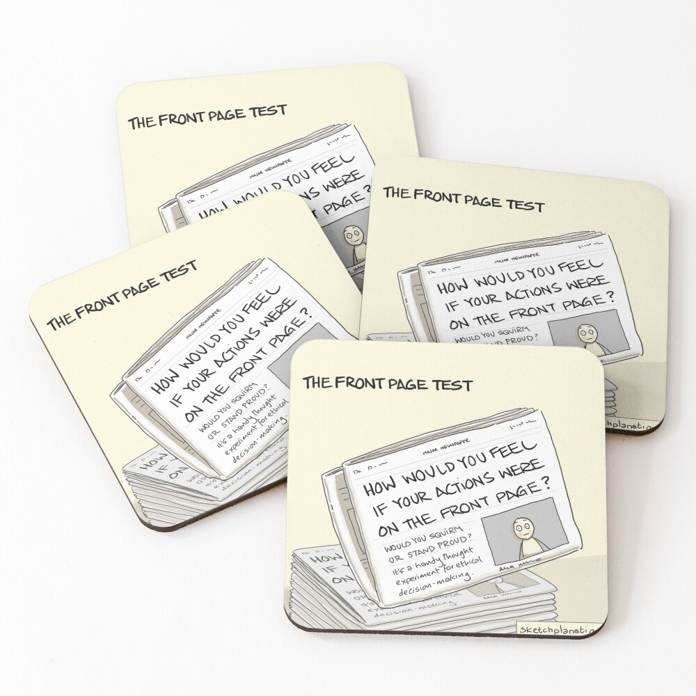 "The front page test" Sticker for Sale by sketchplanator | Redbubble