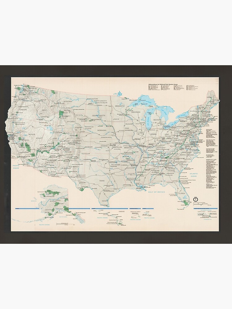 "United States National Parks Map (2000) Vintage US Recreational ...