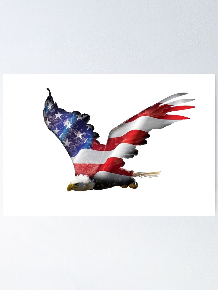 "Bald Eagle - Flag" Poster for Sale by ngadaleta57 | Redbubble