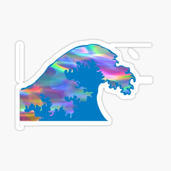 "holographic wave " Sticker by katiesdesign | Redbubble