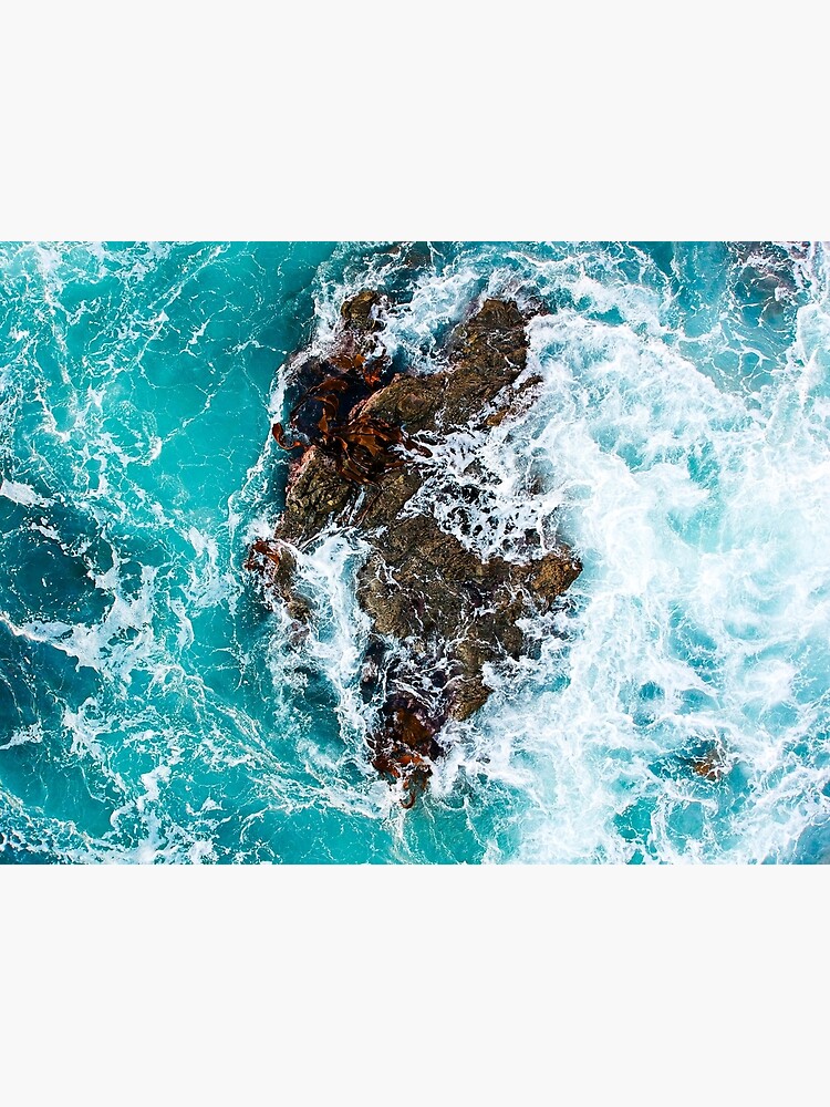 "Blue Ocean Waves Rock" Poster for Sale by Sukuna99 | Redbubble