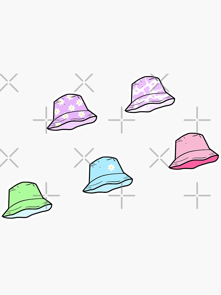 "Bucket Hat Sticker-pack" Sticker for Sale by ElizStickers | Redbubble