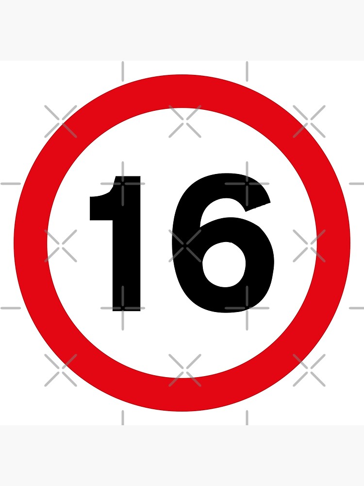 "16 mph UK Speed Limit sign - 16 (Sixteenth birthday)" Photographic ...