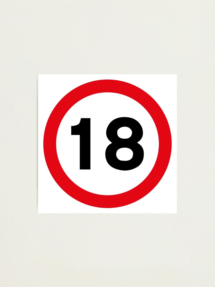 Lámina fotográfica «Señal de límite de velocidad de 18 mph en el Reino ...