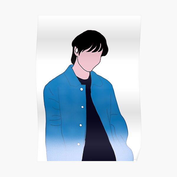 "BTS V - Line Art" Poster by studiowrad | Redbubble