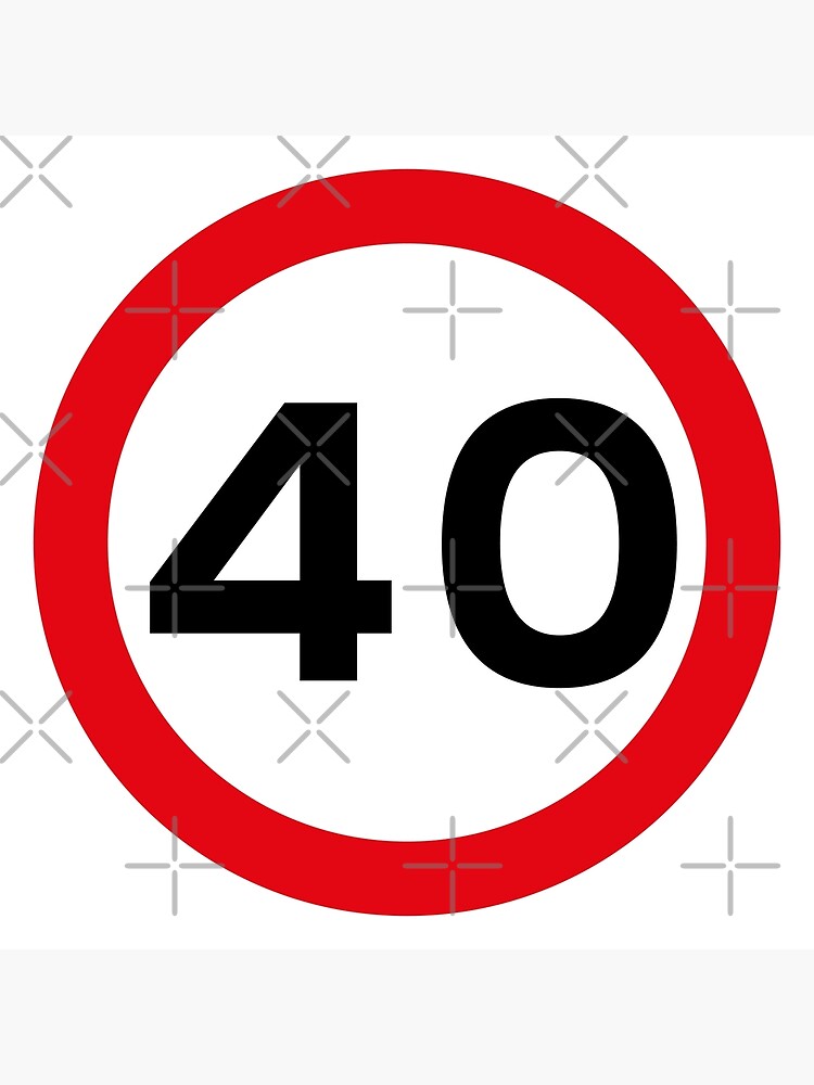 Lámina metálica «Señal de límite de velocidad de 40 mph en el Reino ...