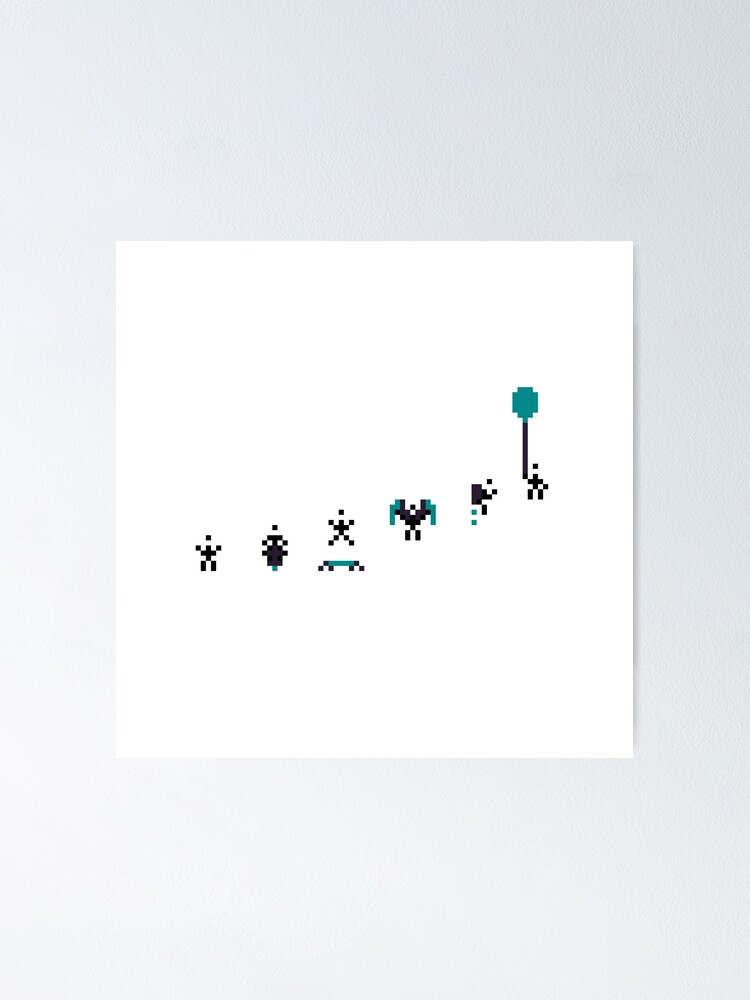 "Evolution of flight - Pixelated stick figure finding flight" Poster by ...
