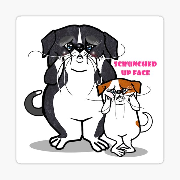 "Cute dogs scrunched up faces " Sticker for Sale by shirleycutecard ...