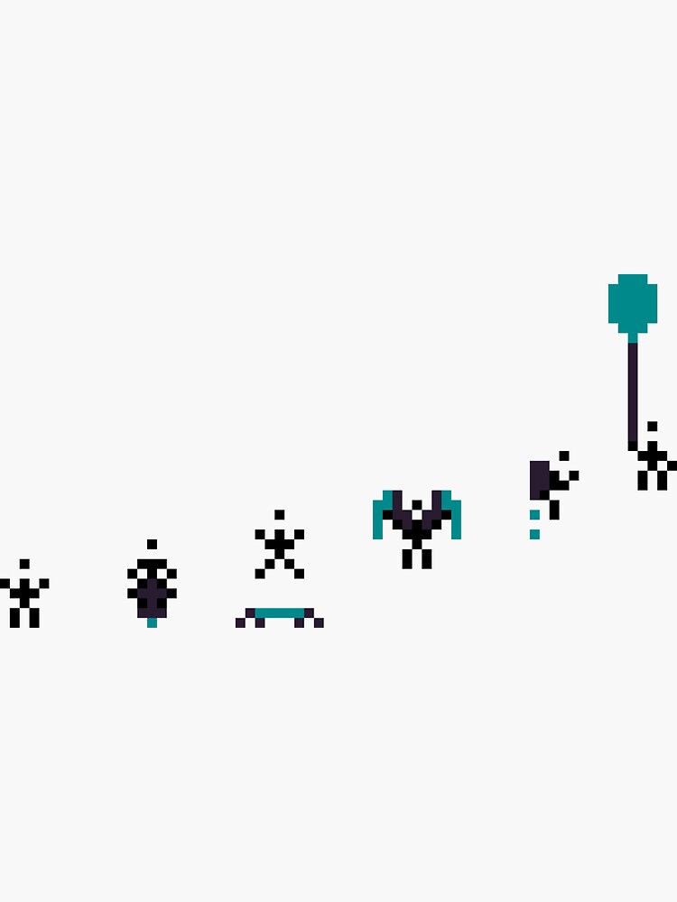 "Evolution of flight - Pixelated stick figure finding flight" Sticker ...