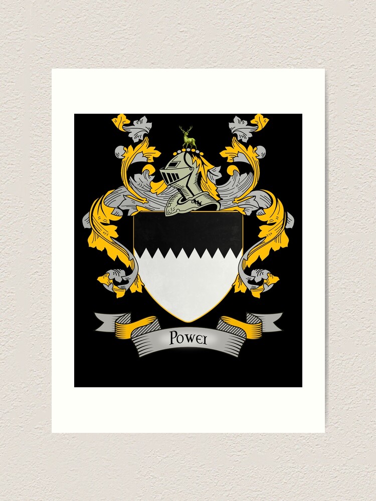 "Power Coat of Arms | Power Family Crest" Art Print for Sale by chuppys ...