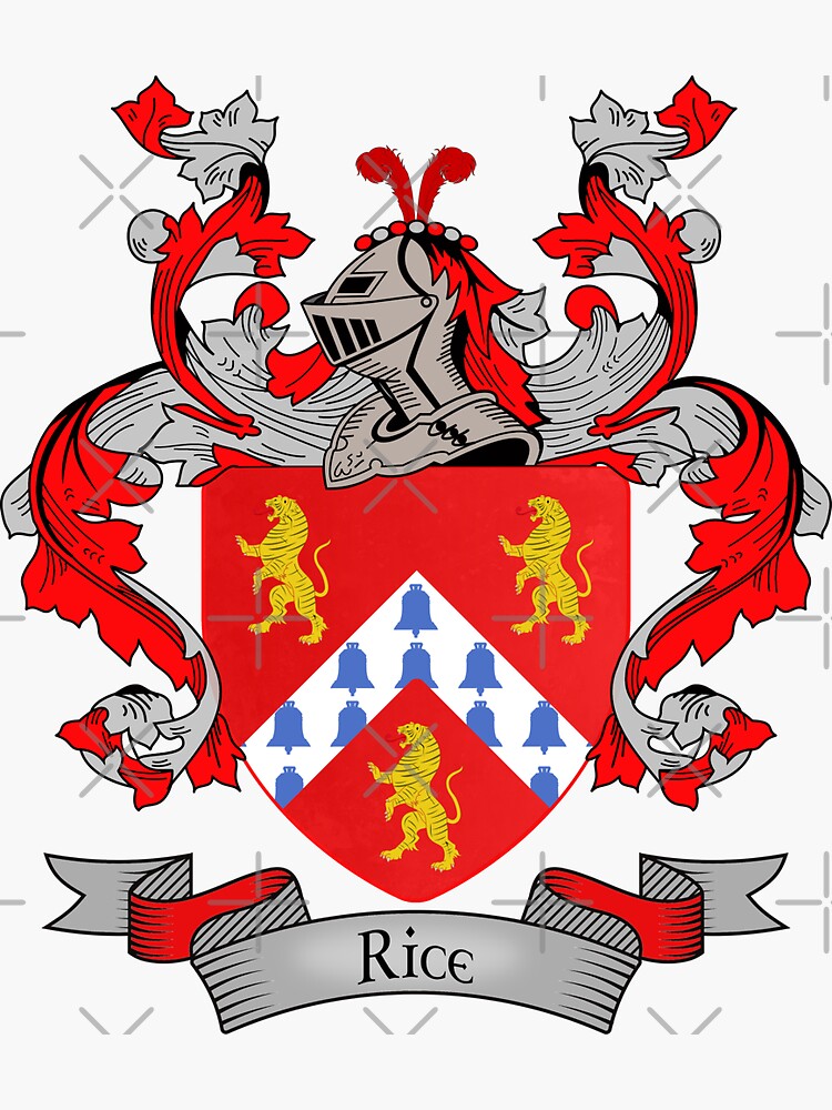 Pegatina «Escudo de armas de Rice | Cresta de la familia Rice» de ...