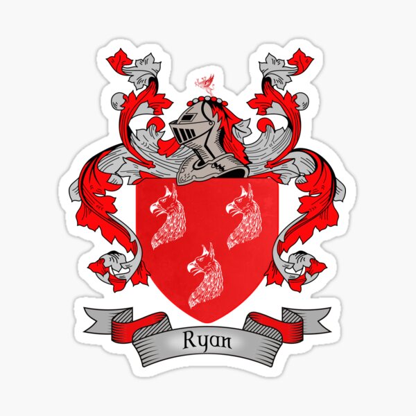 "Ryan Coat of Arms | Ryan Family Crest" Sticker by chuppys | Redbubble