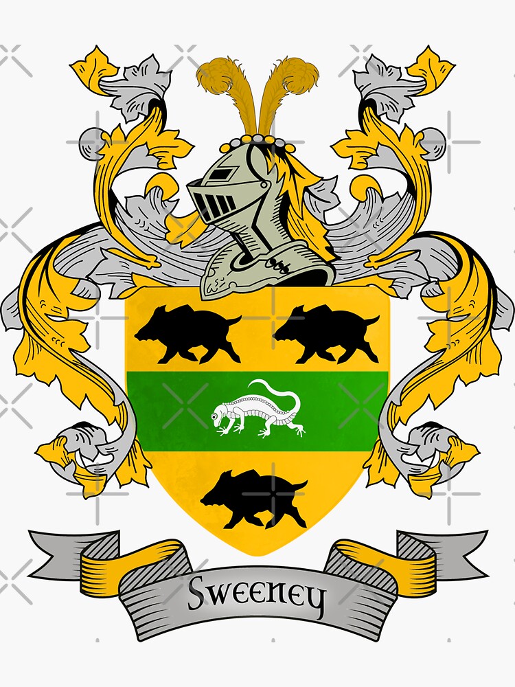 "Sweeney Coat of Arms | Sweeney Family Crest" Sticker by chuppys ...