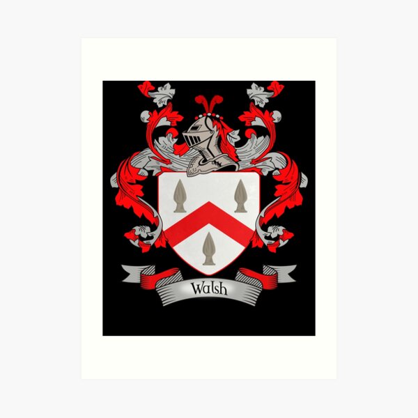 "Walsh Coat of Arms | Walsh Family Crest" Art Print by chuppys | Redbubble