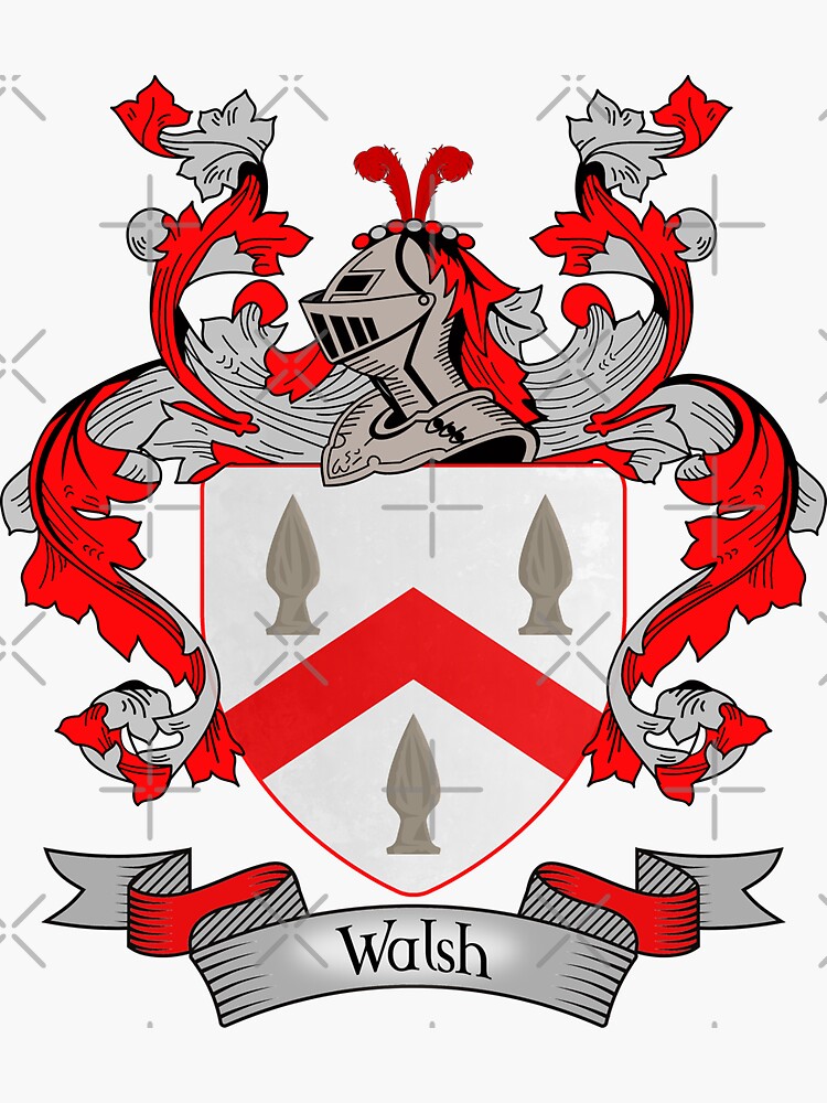 Pegatina «Escudo de armas de Walsh | Cresta de la familia Walsh» de ...