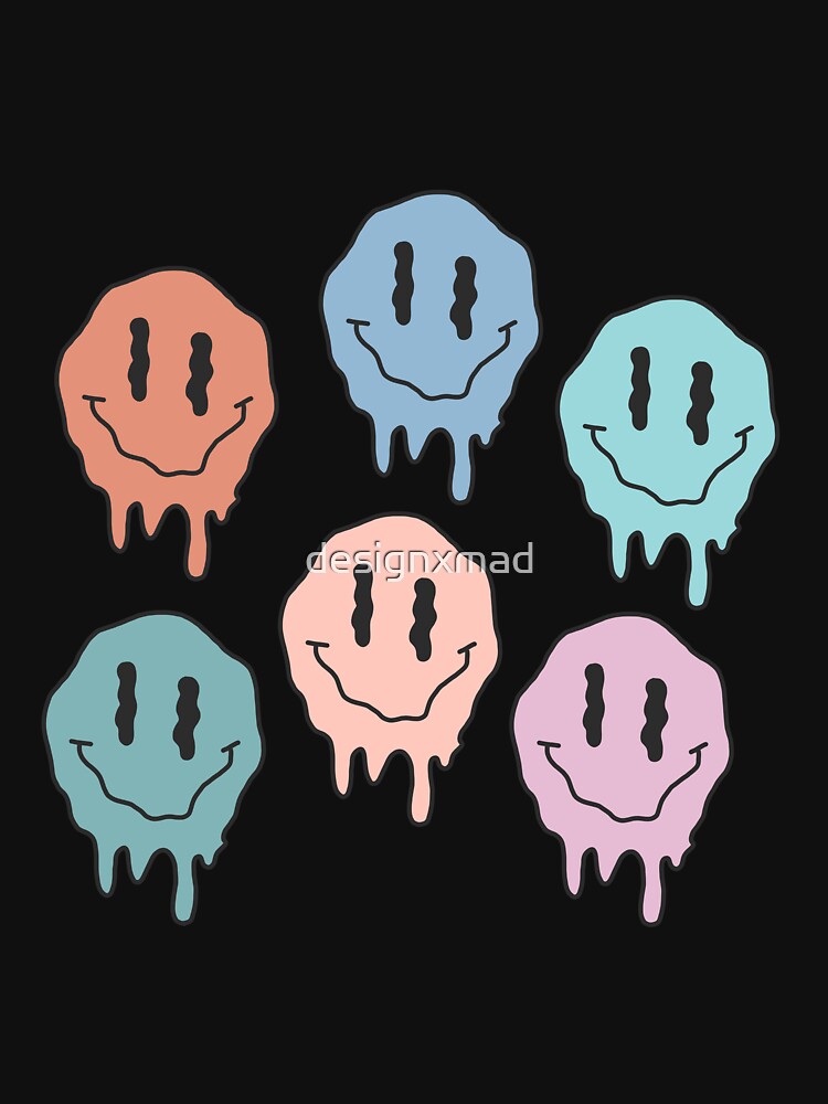 "Pink and Blue Melty Smiley Face Sticker Pack" T-shirt for Sale by ...