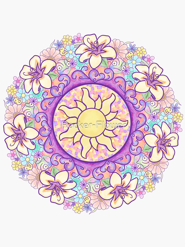 "Rapunzel Mandala" Sticker for Sale by Rocker-Flower | Redbubble