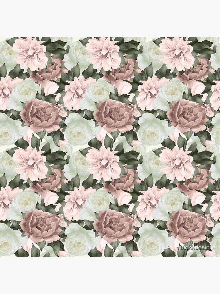 " Large Cabbage Rose Wallpaper Floral wallpaper, Rose wallpaper" Poster ...