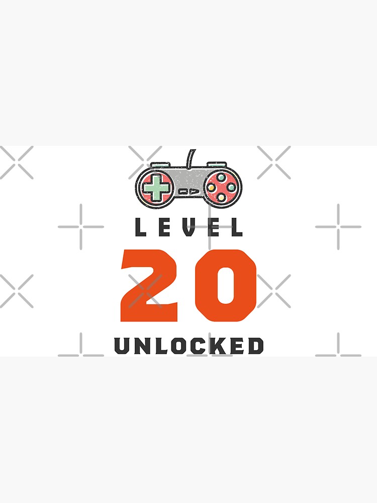 "Level 20 Unlocked Retro, Funny Video Gamer 20th Birthday Gift, 20 ...