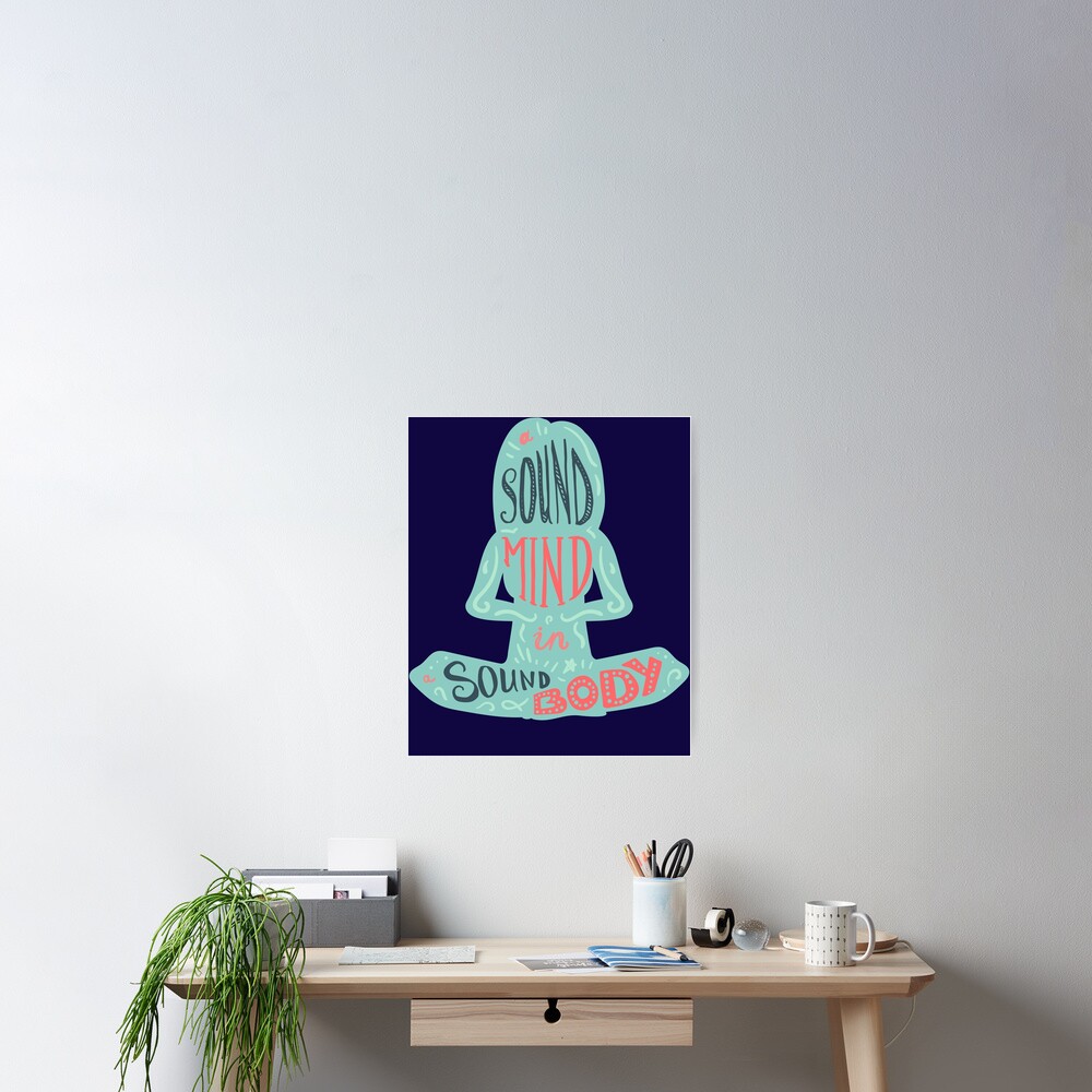 "A sound mind in a sound body" Poster for Sale by yuliarawvegan | Redbubble