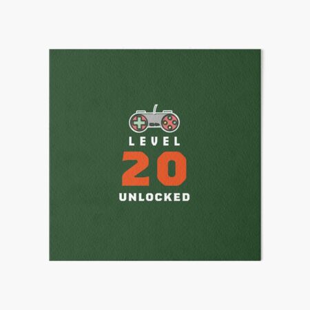 "Level 20 Unlocked Retro, Funny Video Gamer 20th Birthday Gift, 20 ...