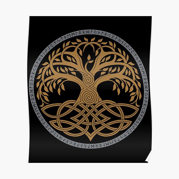"Yggdrasil Wikinger Baum des Lebens nordischen heidnischen Mythologie ...