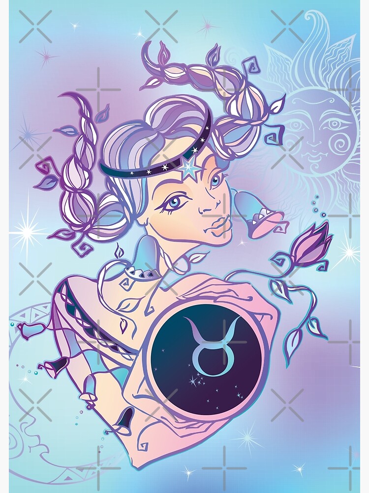 "Beautiful Taurus Teal Purple Zodiac Horoscope Design for Taurus ...