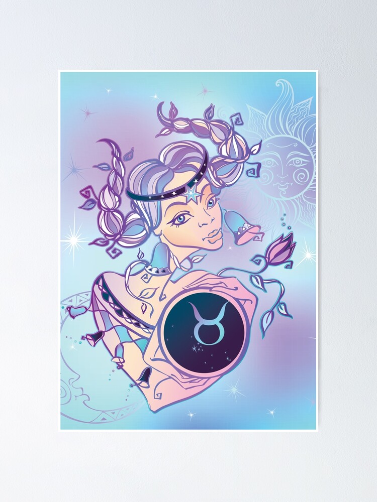 "Beautiful Taurus Teal Purple Zodiac Horoscope Design for Taurus ...