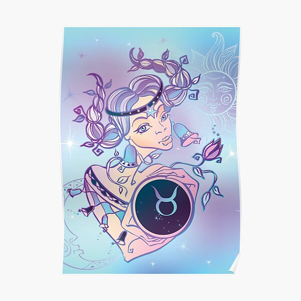 "Beautiful Taurus Teal Purple Zodiac Horoscope Design for Taurus ...