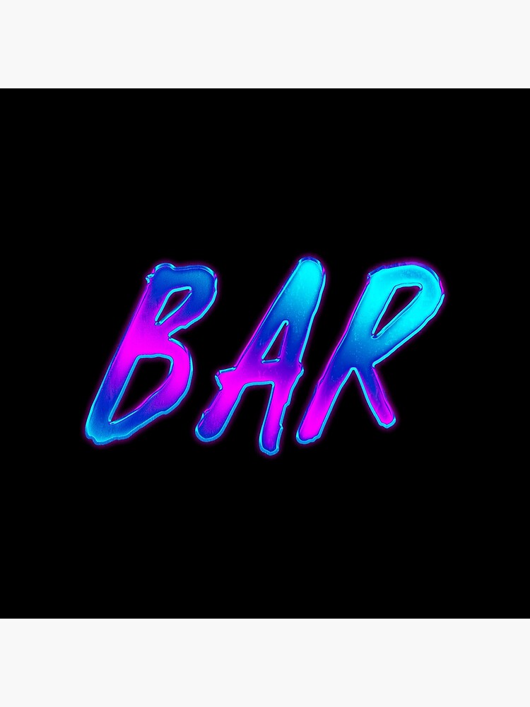 "Bar abstract blacklight text posters - Bar chrome metal words " Canvas ...