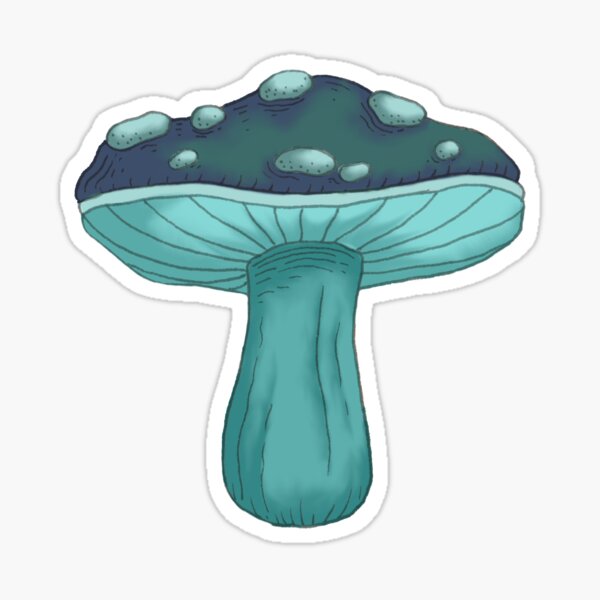 "Dark Blue Mushroom" Sticker for Sale by Mvcias | Redbubble