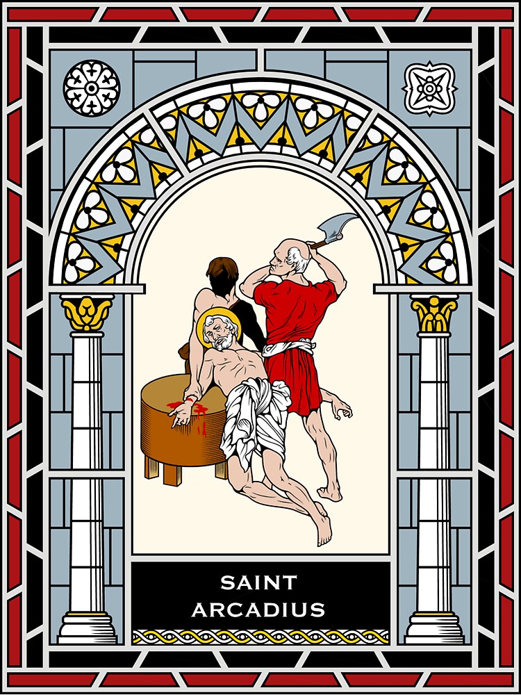"ST. ARCADIUS OF MAURETANIA under STAINED GLASS" Sticker for Sale by ...