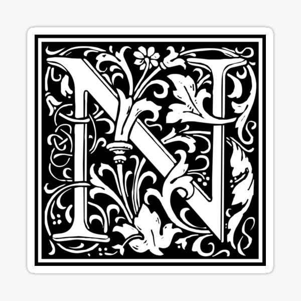 "Ornate letter N" Sticker for Sale by philos34 | Redbubble