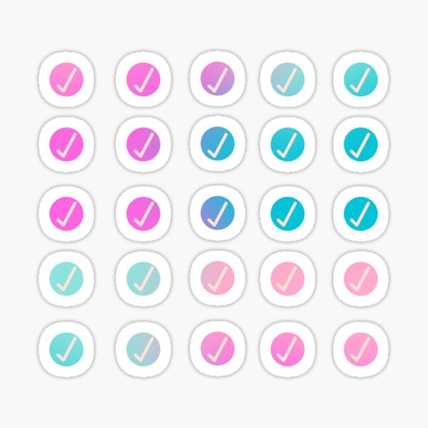"Back to School Teal and Fuchsia Gradient Checkmark Planner" Sticker ...