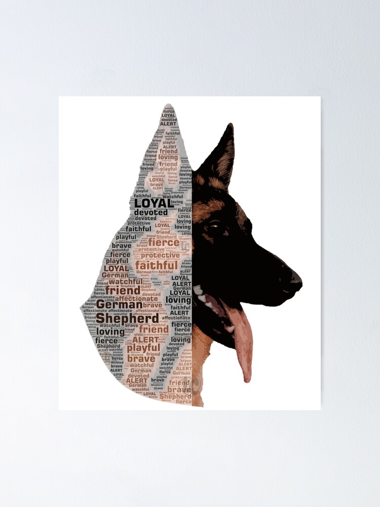 "German Shepherd Design with Word Art" Poster for Sale by LifeCrush ...
