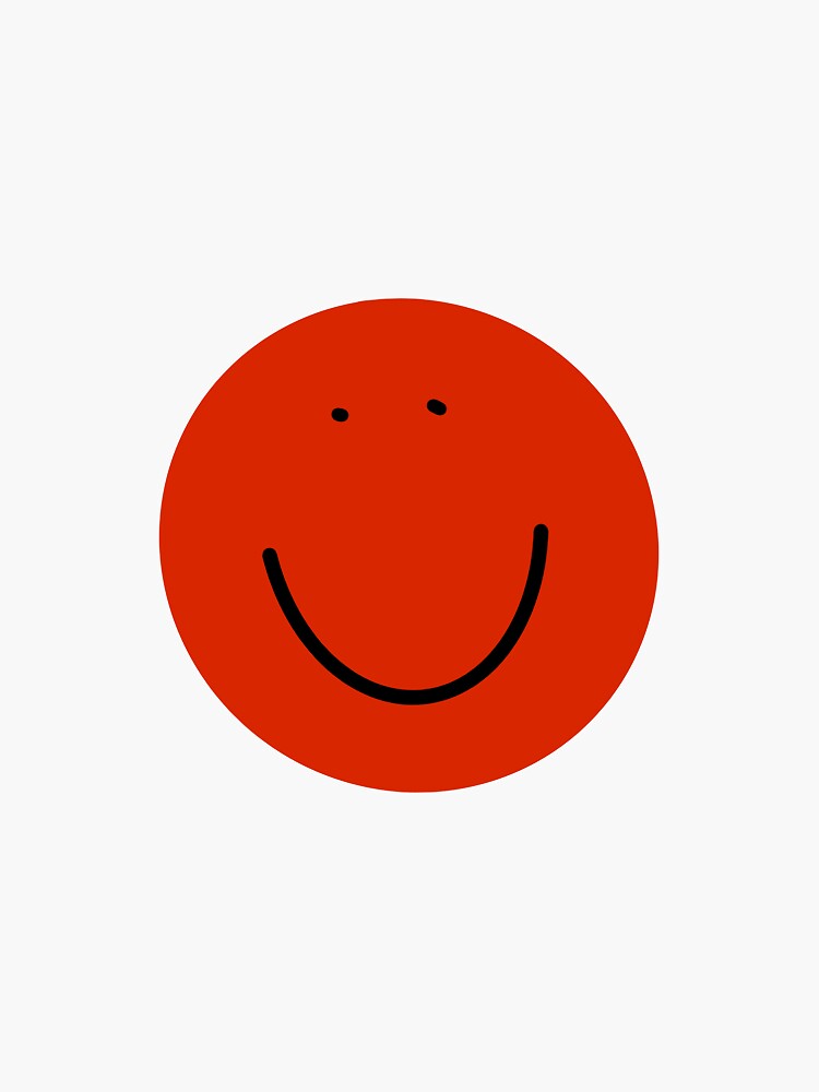 "Red Smiley Face" Sticker for Sale by abigailgrim | Redbubble