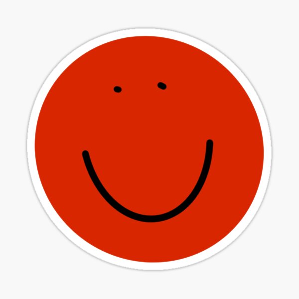 "Red Smiley Face" Sticker for Sale by abigailgrim | Redbubble