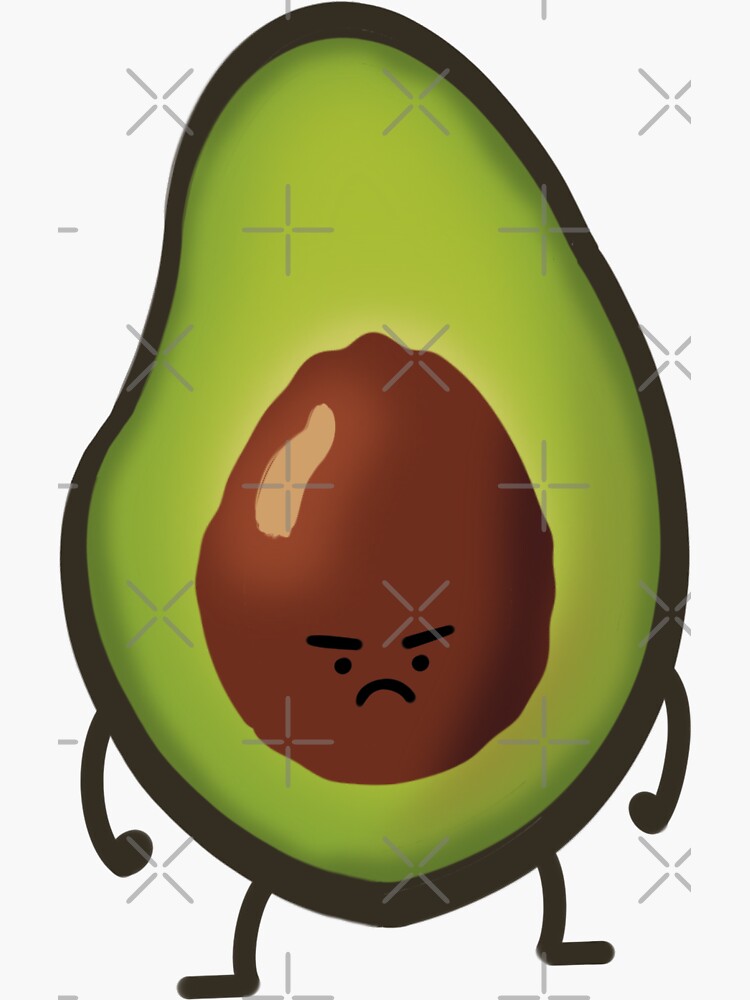 "Angry Avocado" Sticker for Sale by gabrieljreed | Redbubble
