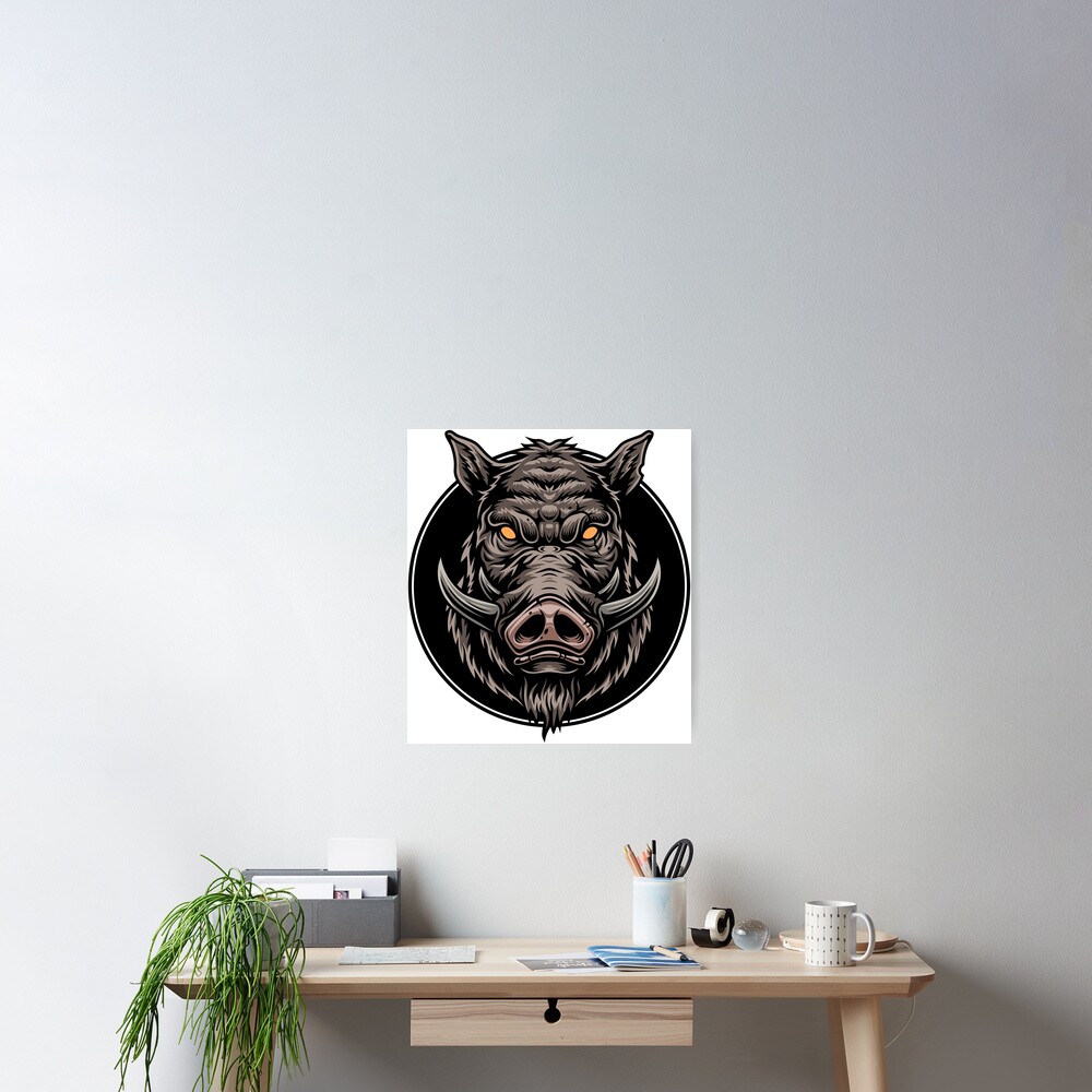 "Wild boar design" Sticker for Sale by mshclothingco | Redbubble