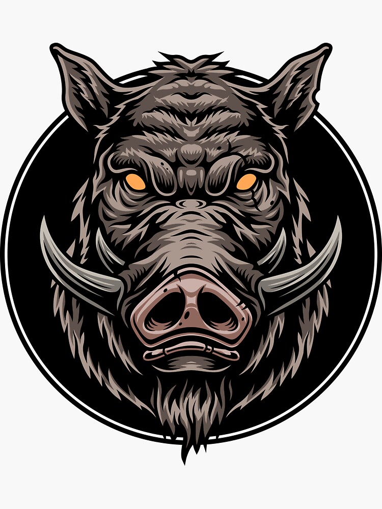 "Wild boar design" Sticker for Sale by mshclothingco | Redbubble