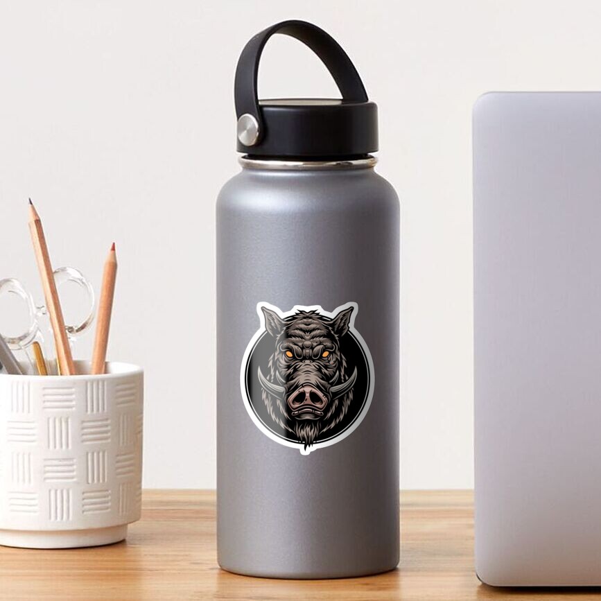 "Wild boar design" Sticker for Sale by mshclothingco | Redbubble