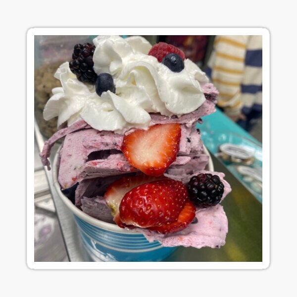 "Mixed Berry Rolled Ice Cream" Sticker by TealsAdventures | Redbubble