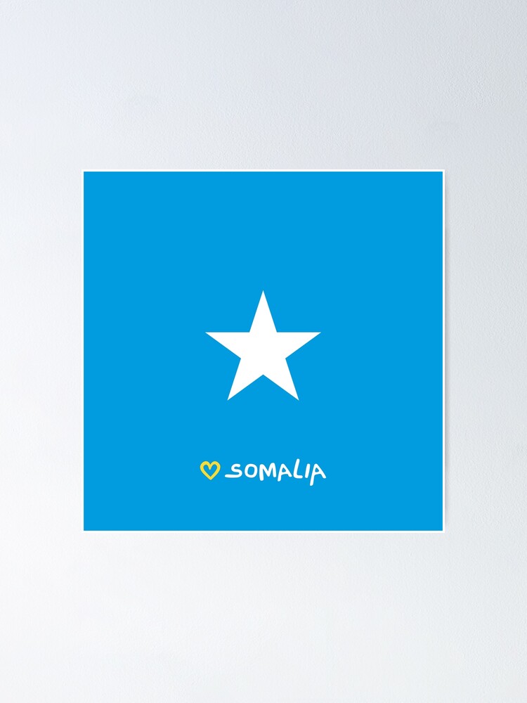"Somalia Single Star Flag-art Symbol in Light Blue and White colors ...