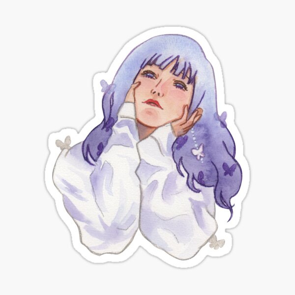 "Cute Anime Girl Violet Hair" Sticker for Sale by bianxarts | Redbubble