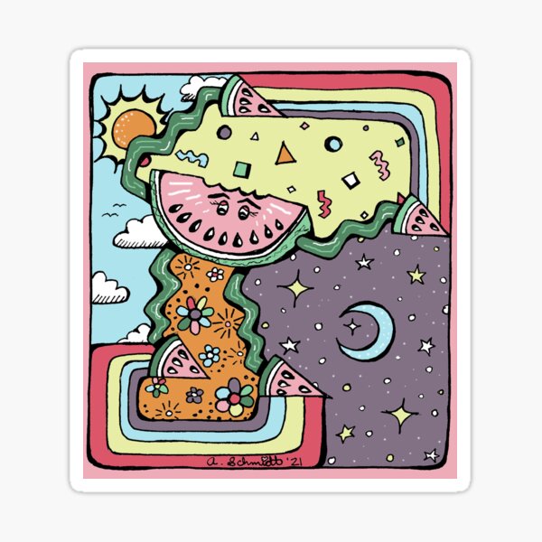 "Warby the Wobbly Watermelon " Sticker for Sale by aschmidt814 | Redbubble