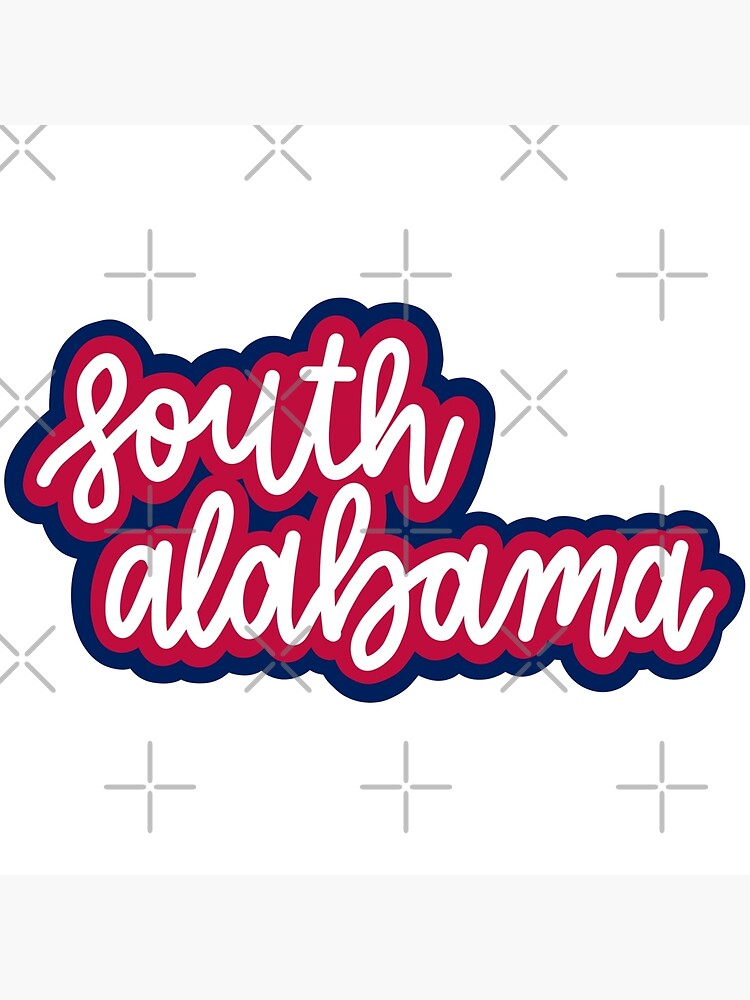 "South Alabama Stacked Cursive Letters" Poster by gbreshears | Redbubble