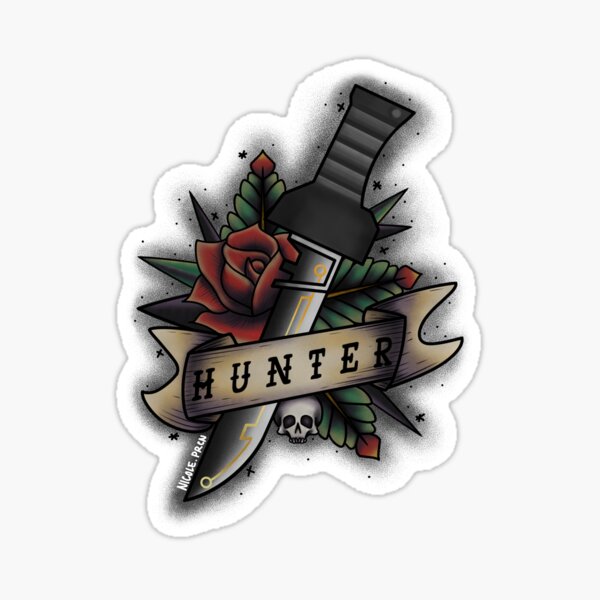 "BB Hunter Knife Tattoo (Version.1)" Sticker for Sale by nicoleprcn ...