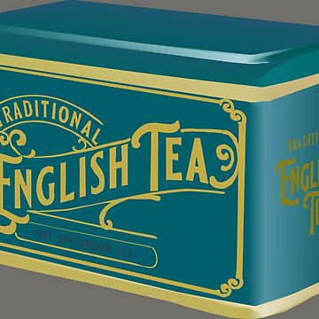 "Vintage English Tea Box in Green" Sticker for Sale by MissBennett ...
